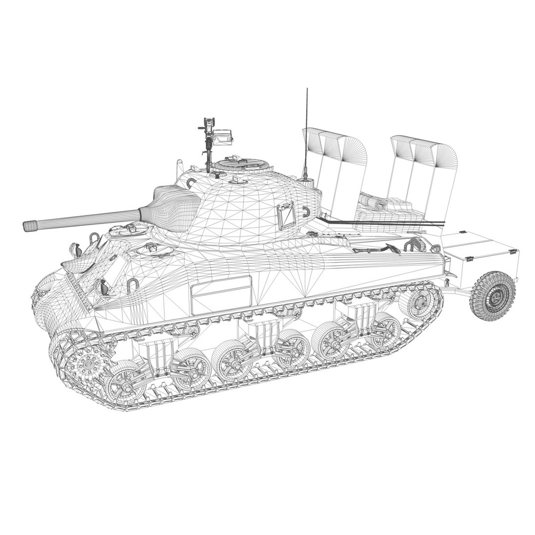 3d Model M4a1 Sherman Alligator Tank