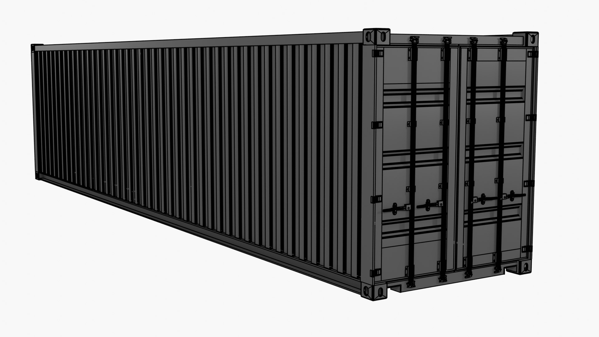 3D Container 40 HQ 001 Model - TurboSquid 2033500