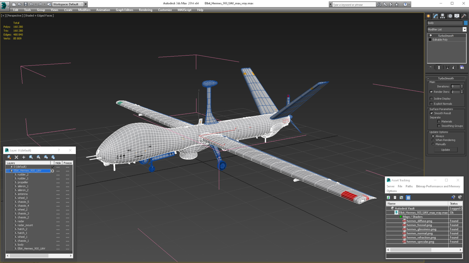 modelo 3d Elbit Hermes 900 UAV - TurboSquid 1882162