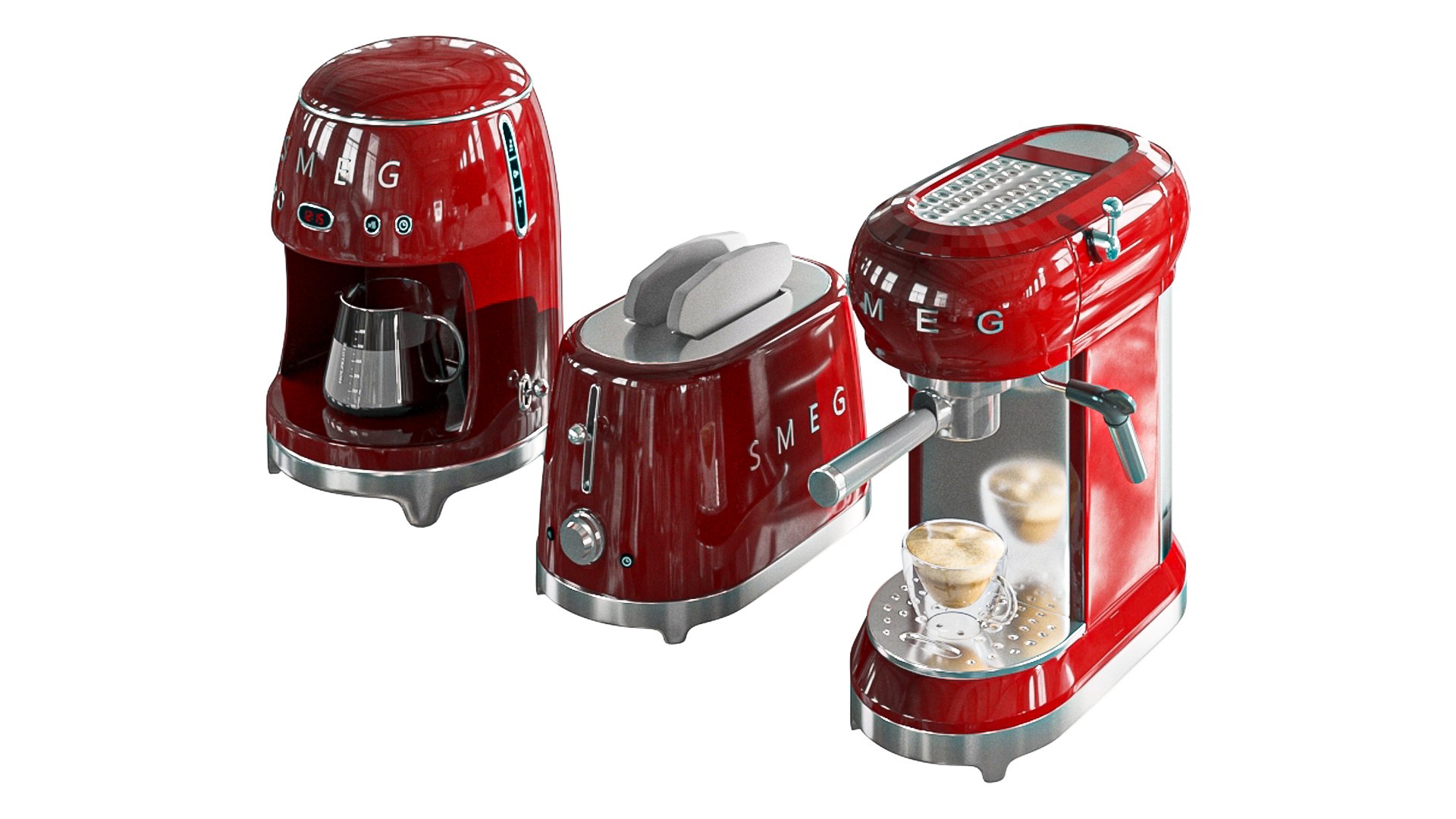 3D Smeg Kitchen Appliances - TurboSquid 2216455