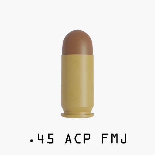 modelo 3d 45 ACP FMJ Cartridge - TurboSquid 2054009