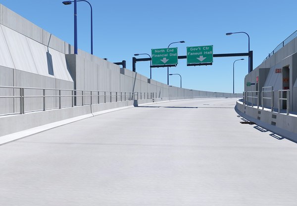i-93 exit ramp boston 3d max