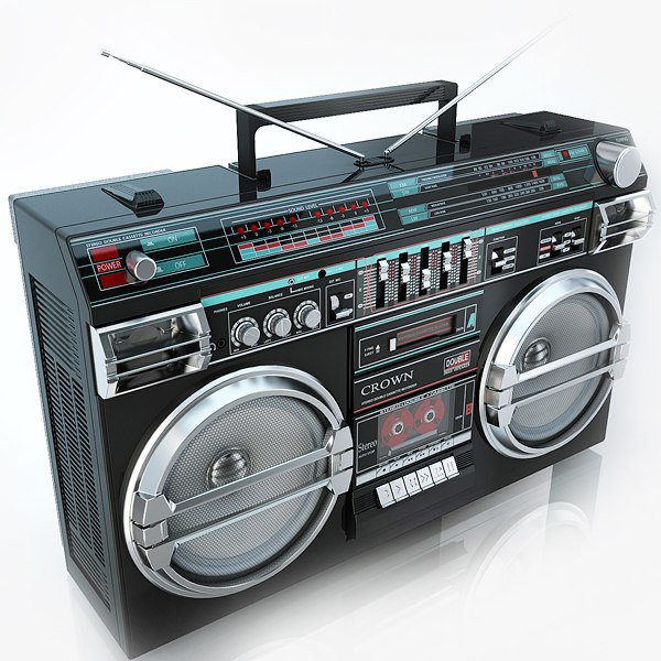 3d model of retro boombox sharp gf-9292