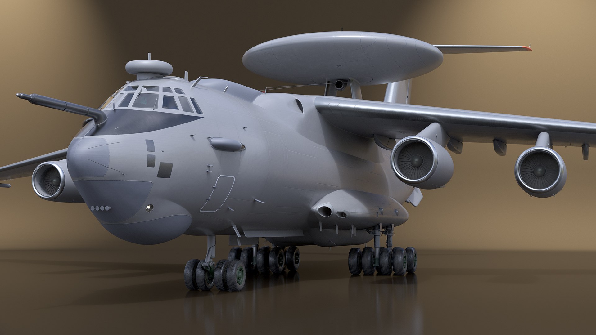 Early Warning Aircraft Gray Rigged 3D Model - TurboSquid 2369730