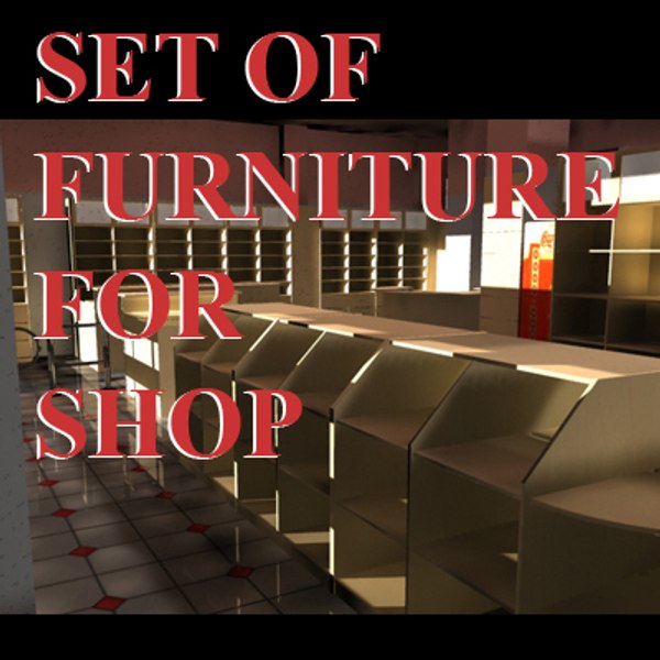 3d model set furniture store