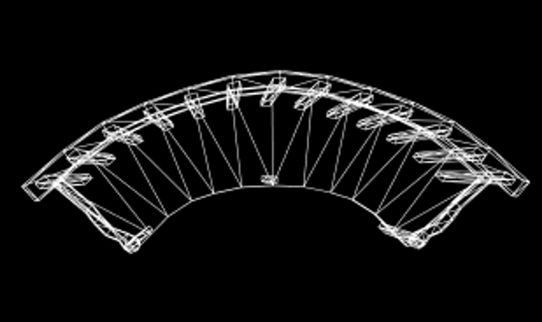 3d Curved Garden Bench Model