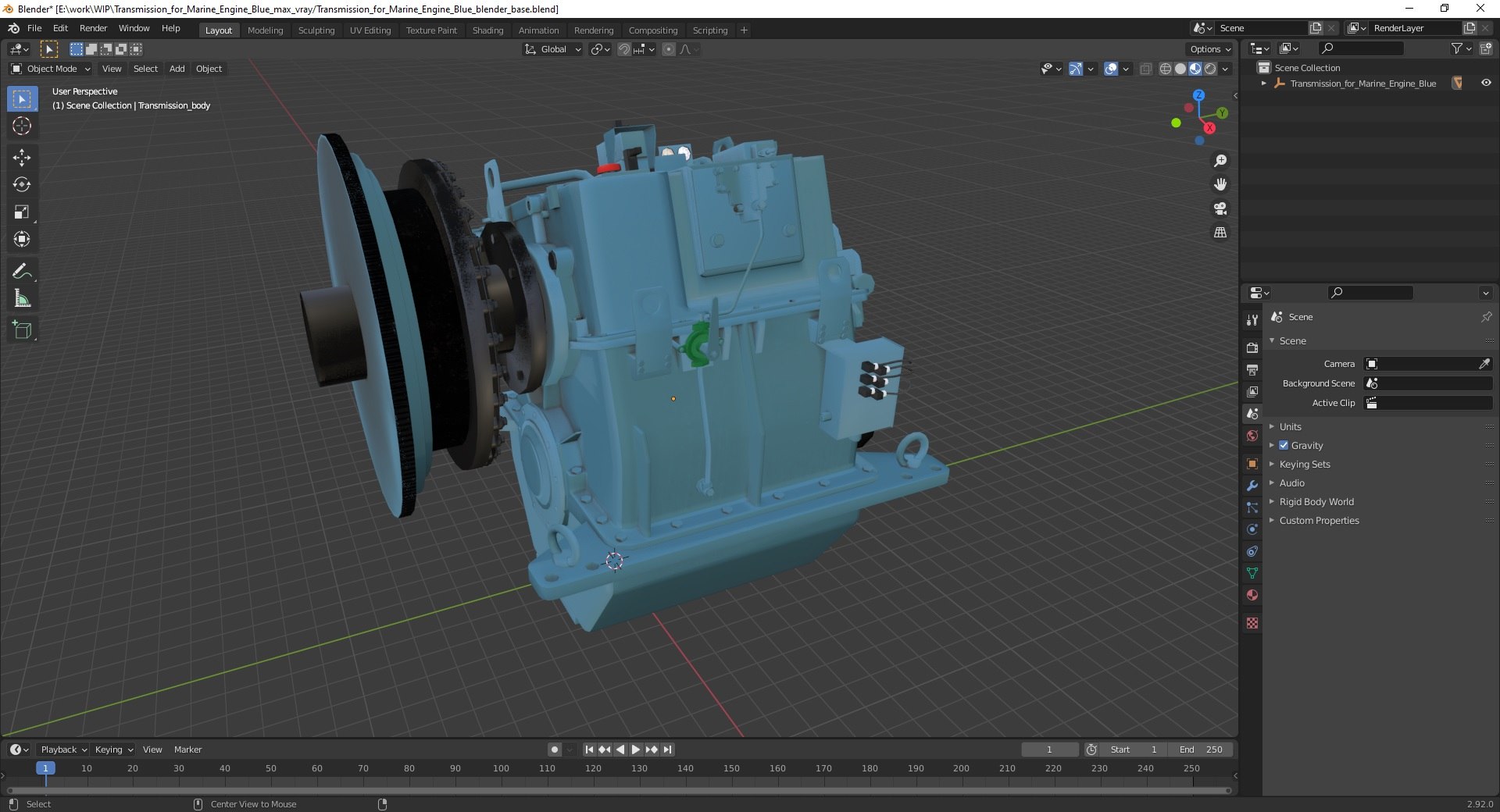 Transmission For Marine Engine Blue 3D Model - TurboSquid 2273068