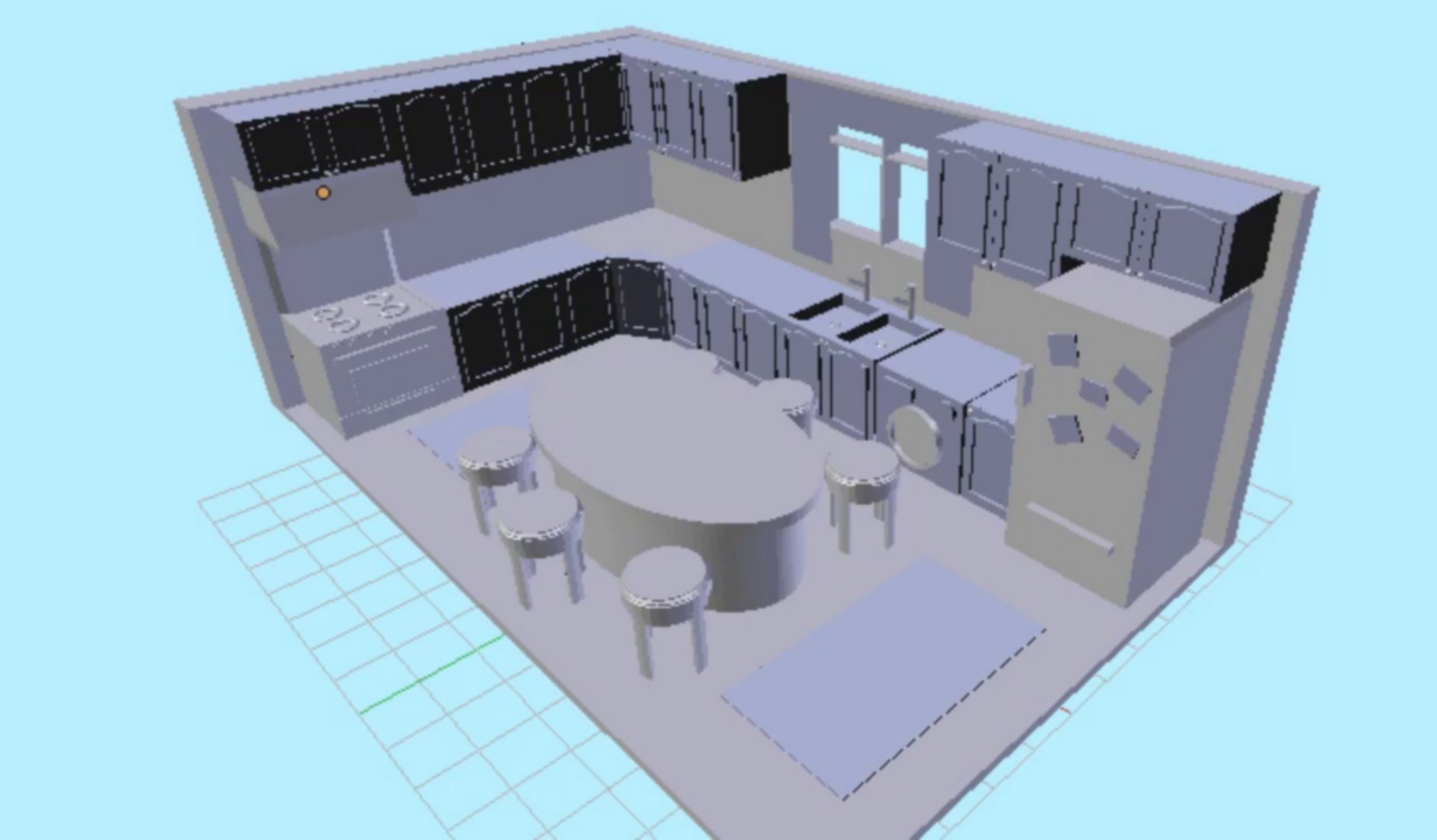 3D Low Poly Cartoon Kitchen 3D Model Model - TurboSquid 1862215