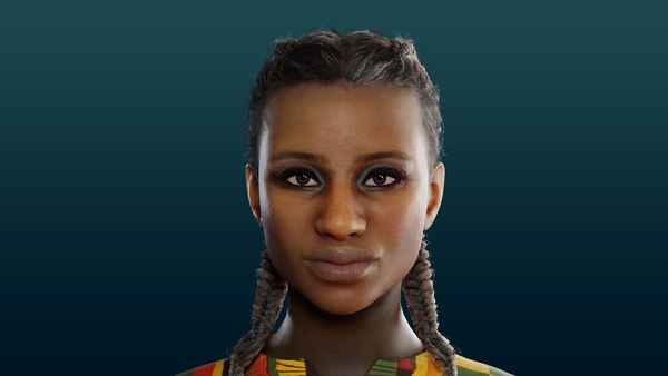 modelo 3d Personaje femenino africano realista manipulado - TurboSquid ...