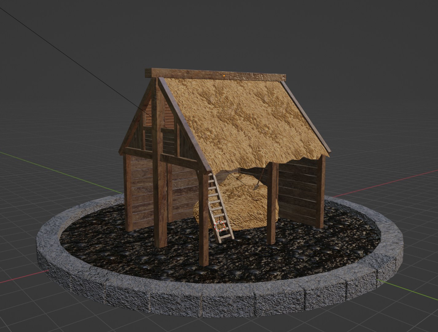 3D Model Detailed Medieval Barn Made In Blender - TurboSquid 1942625