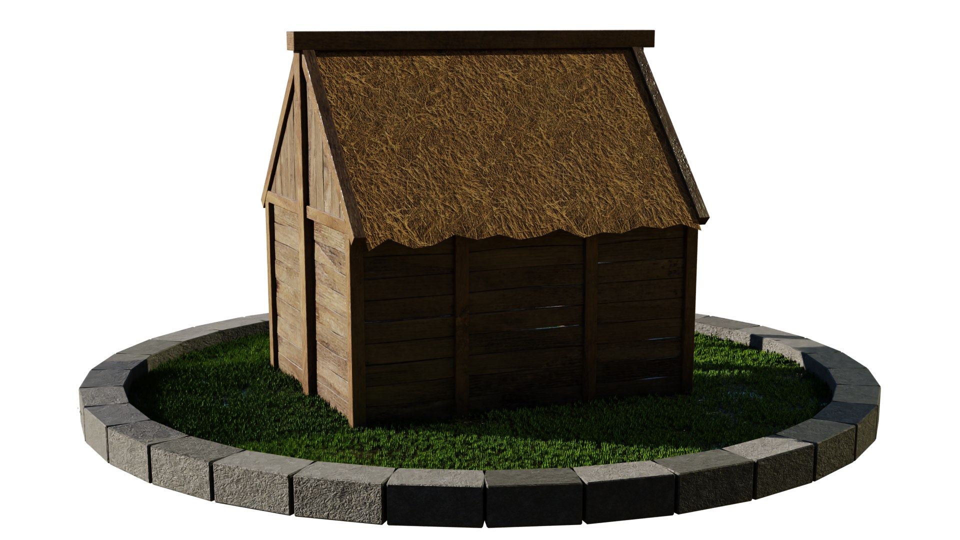 3D Model Detailed Medieval Barn Made In Blender - TurboSquid 1942625