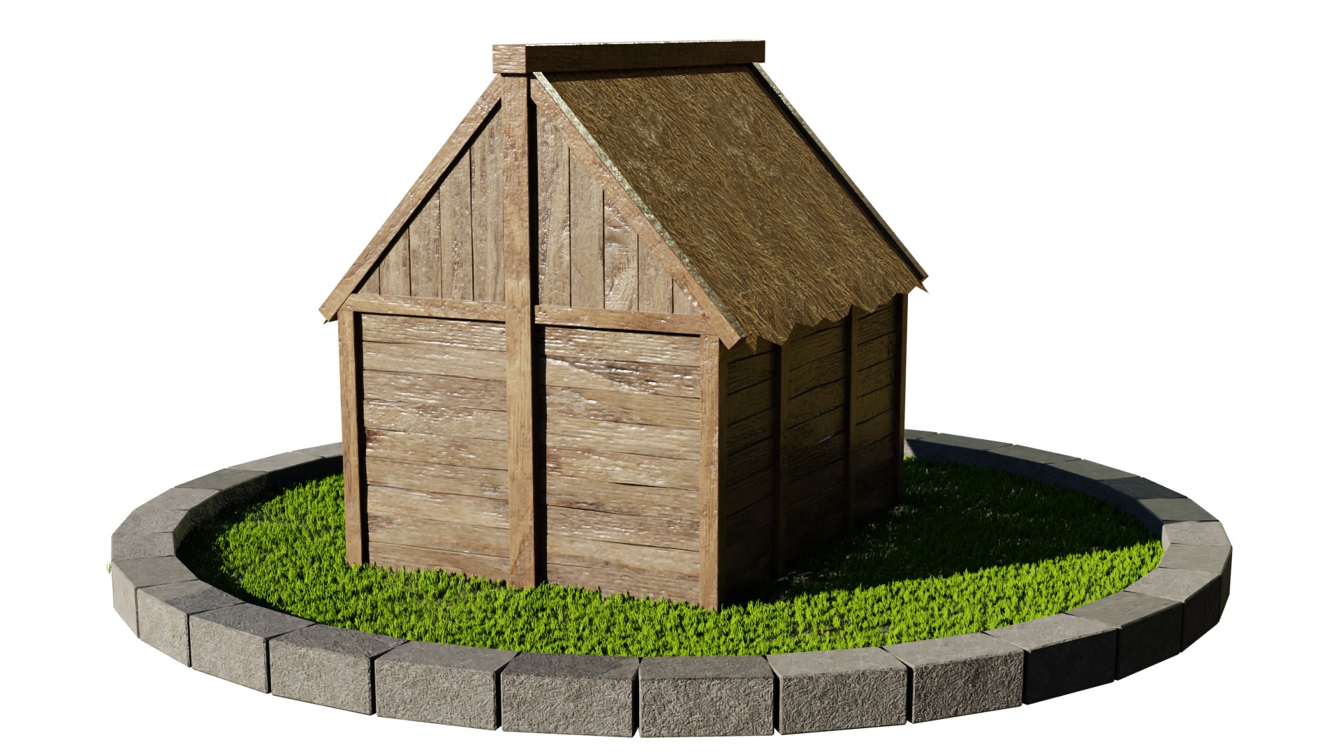 3D Model Detailed Medieval Barn Made In Blender - TurboSquid 1942625