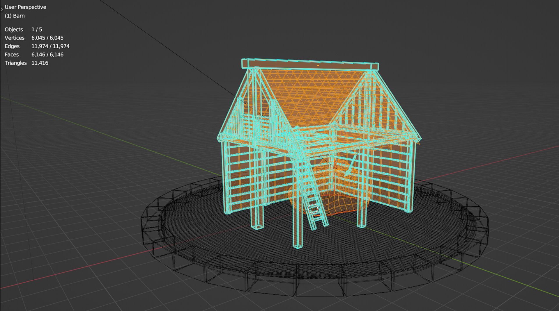 3D Model Detailed Medieval Barn Made In Blender - TurboSquid 1942625