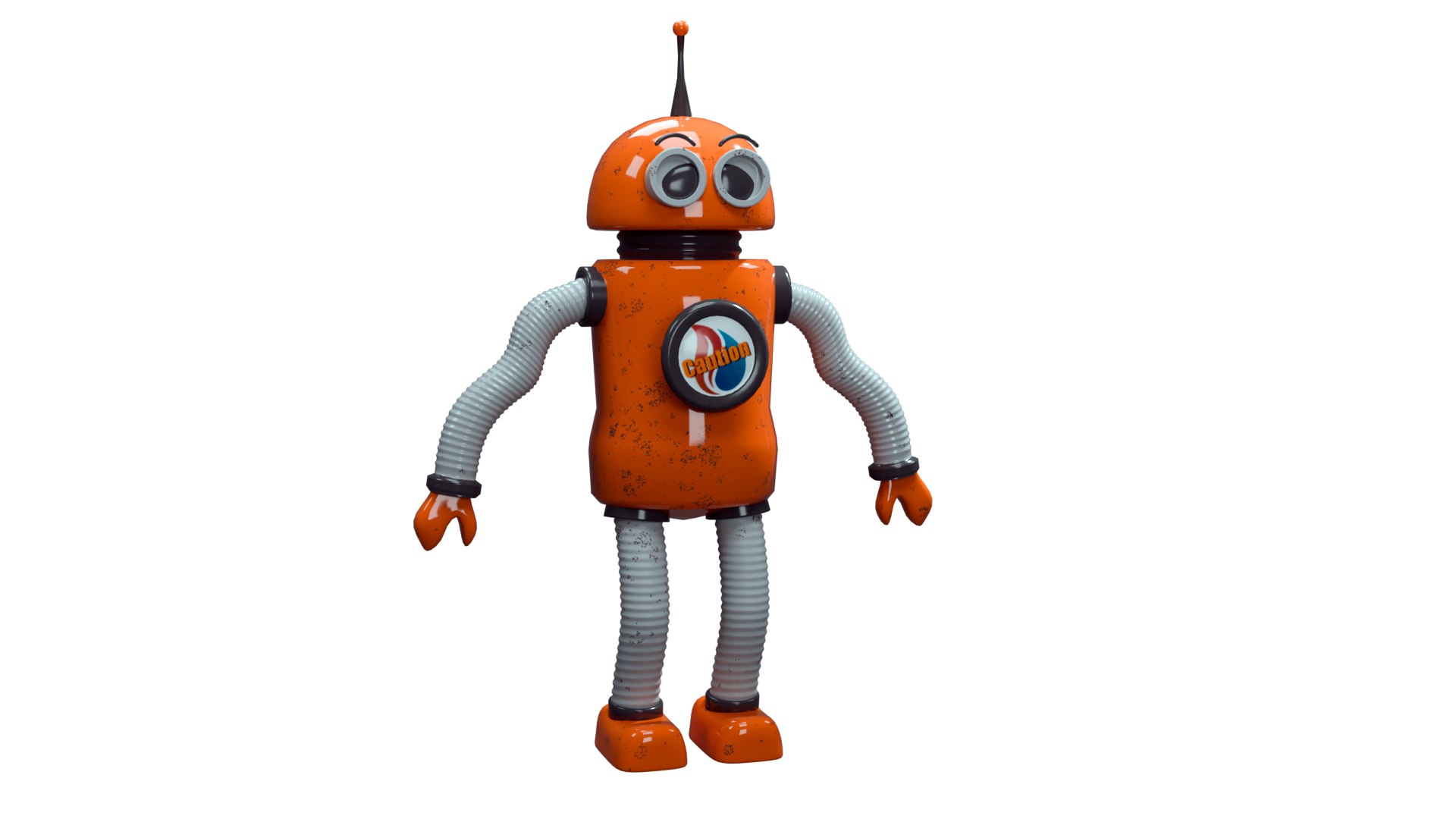 Orange Futuristic Robot 3D Model - TurboSquid 2263093
