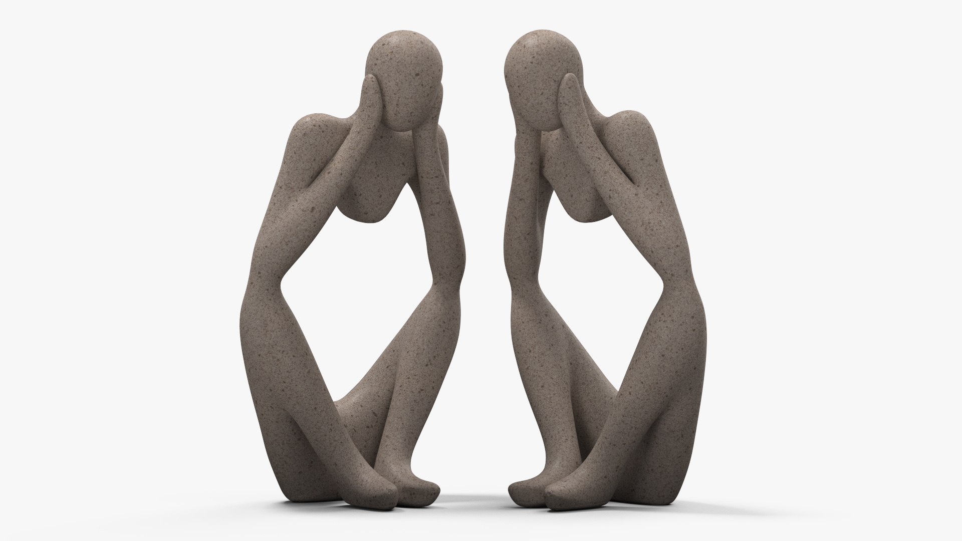 Abstract Thinker Figurine White Stone 3D Model - TurboSquid 2210675