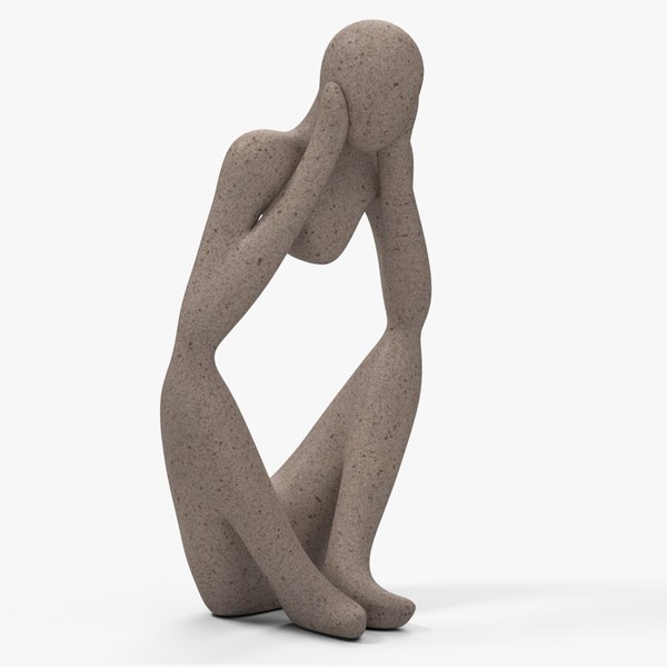 modelo 3d Figura Pensador Abstracto Piedra Blanca - TurboSquid 2210675