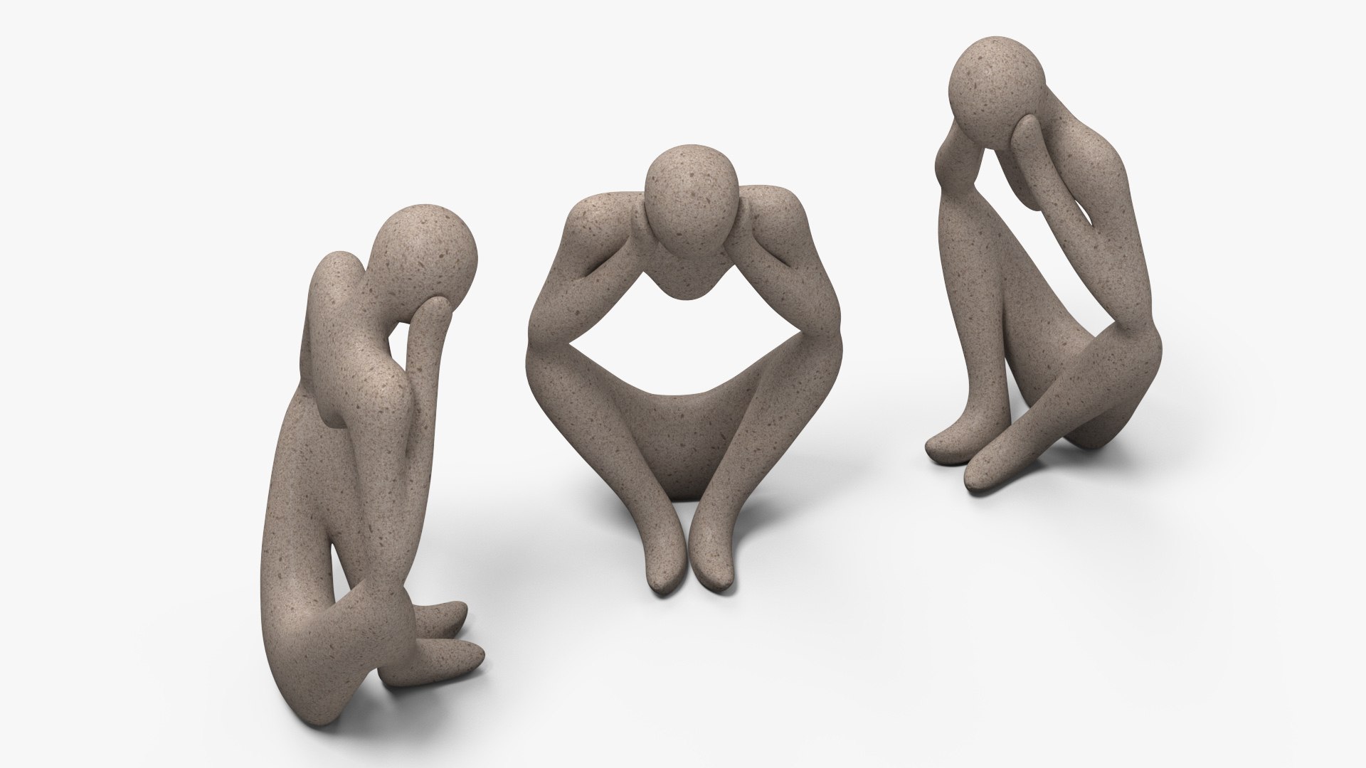 Abstract Thinker Figurine White Stone 3D Model - TurboSquid 2210675