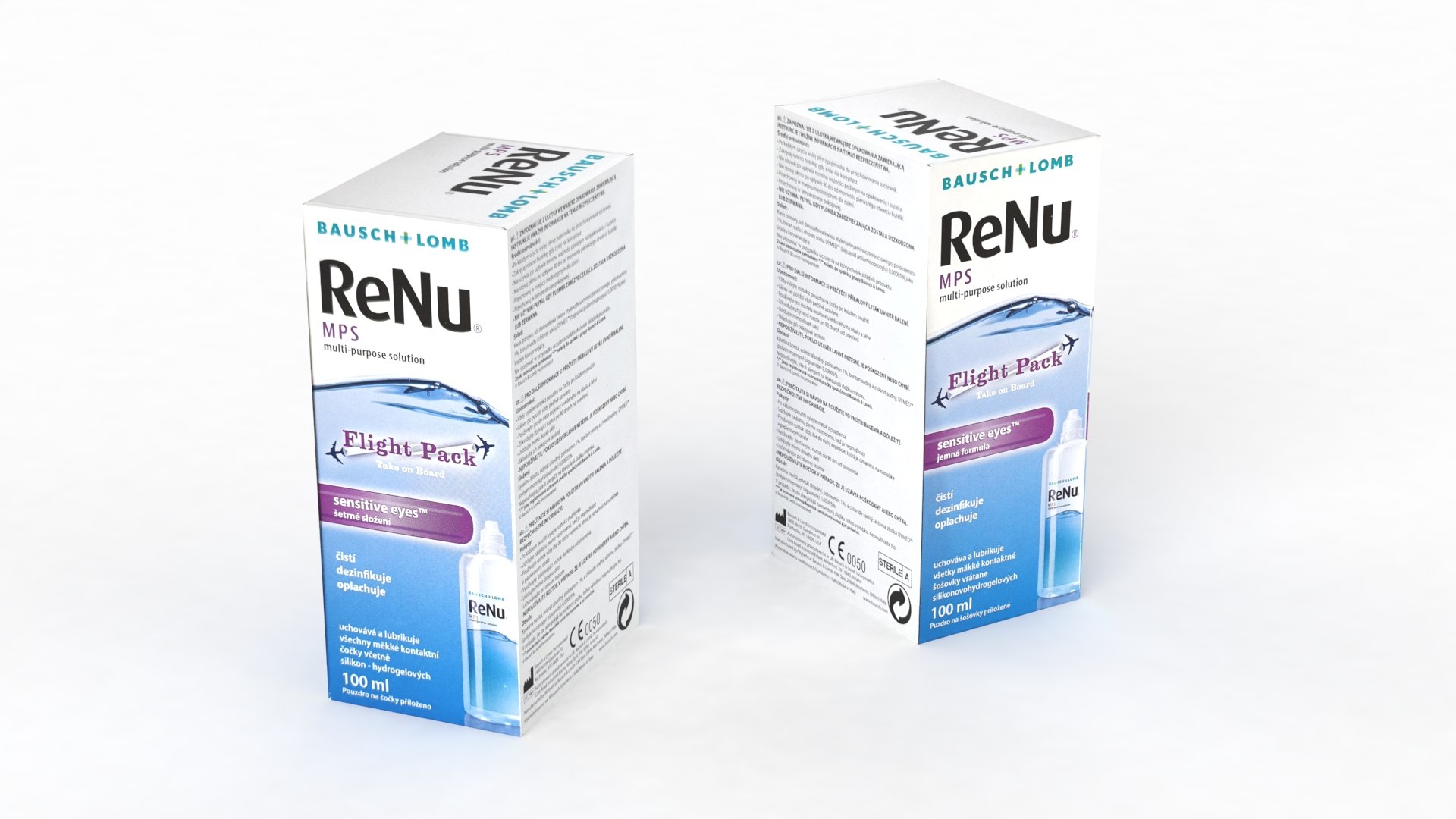 Bausch and Lomb Renu MPS Lens Multi Purpose Solution Flight Pack 100ml ...