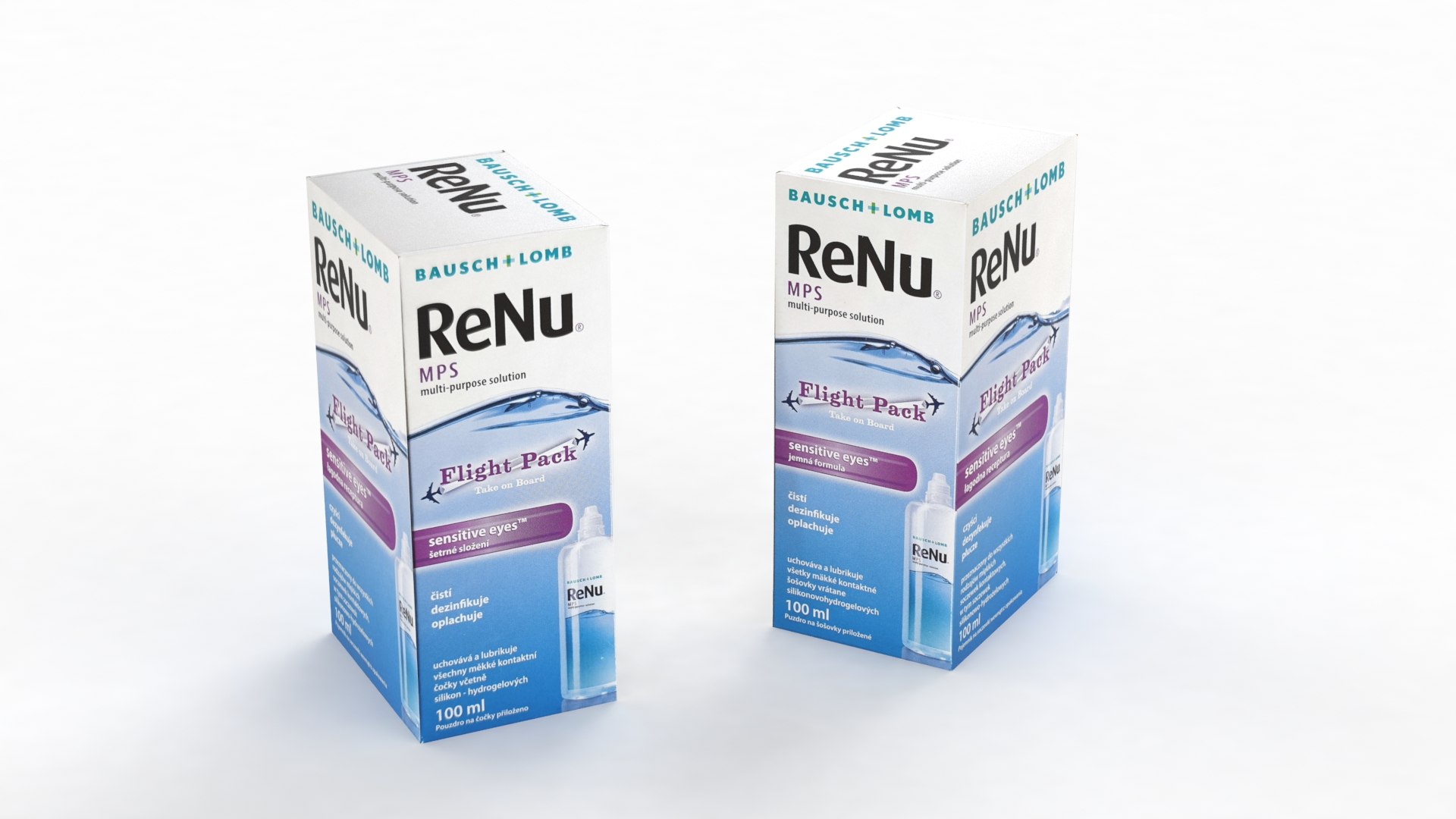 Bausch and Lomb Renu MPS Lens Multi Purpose Solution Flight Pack 100ml ...