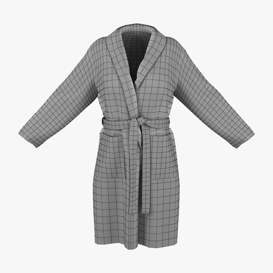 3D Bathrobe Female Model - TurboSquid 1887113