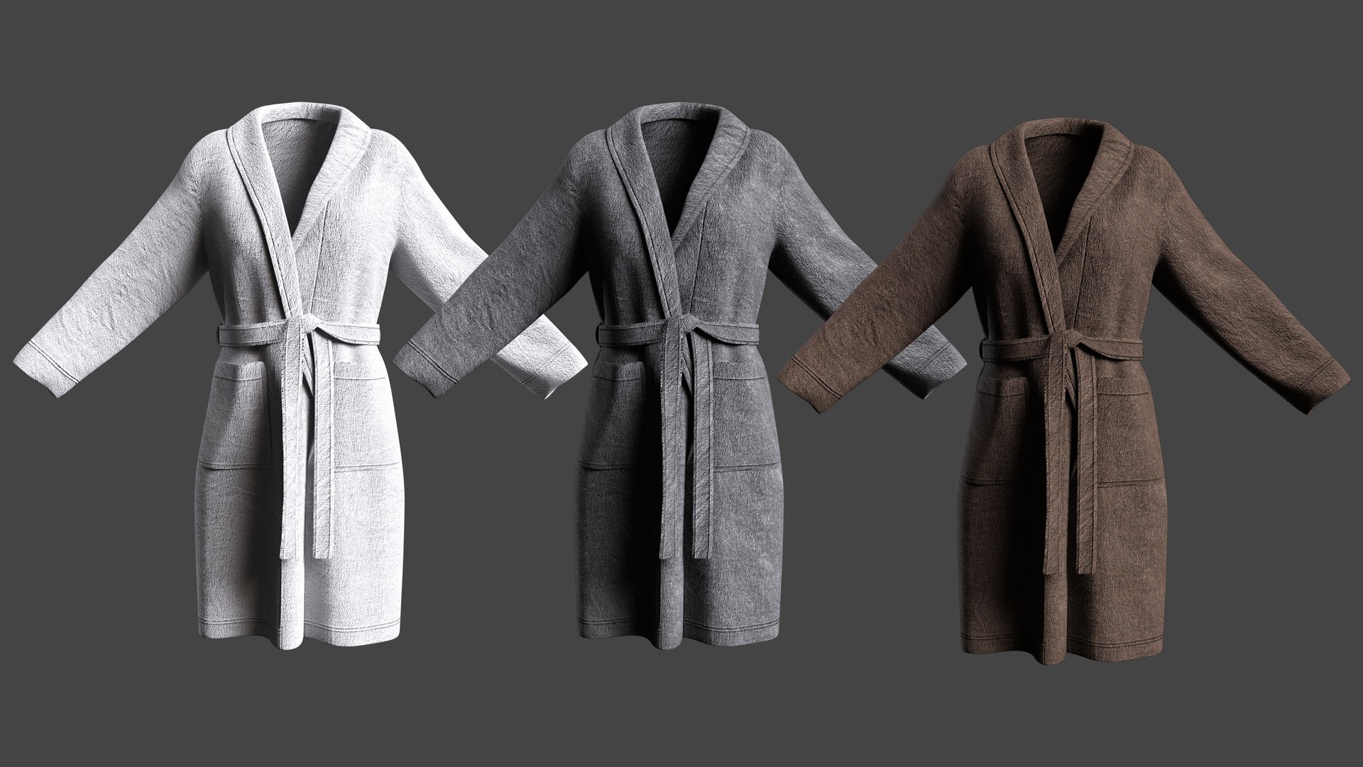 3D Bathrobe Female Model - TurboSquid 1887113