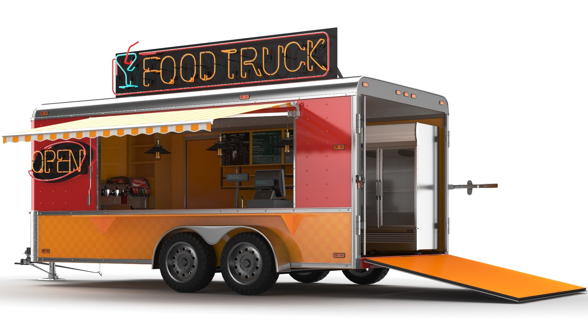 Two Detailed Food Trailers 3D model - TurboSquid 2090765