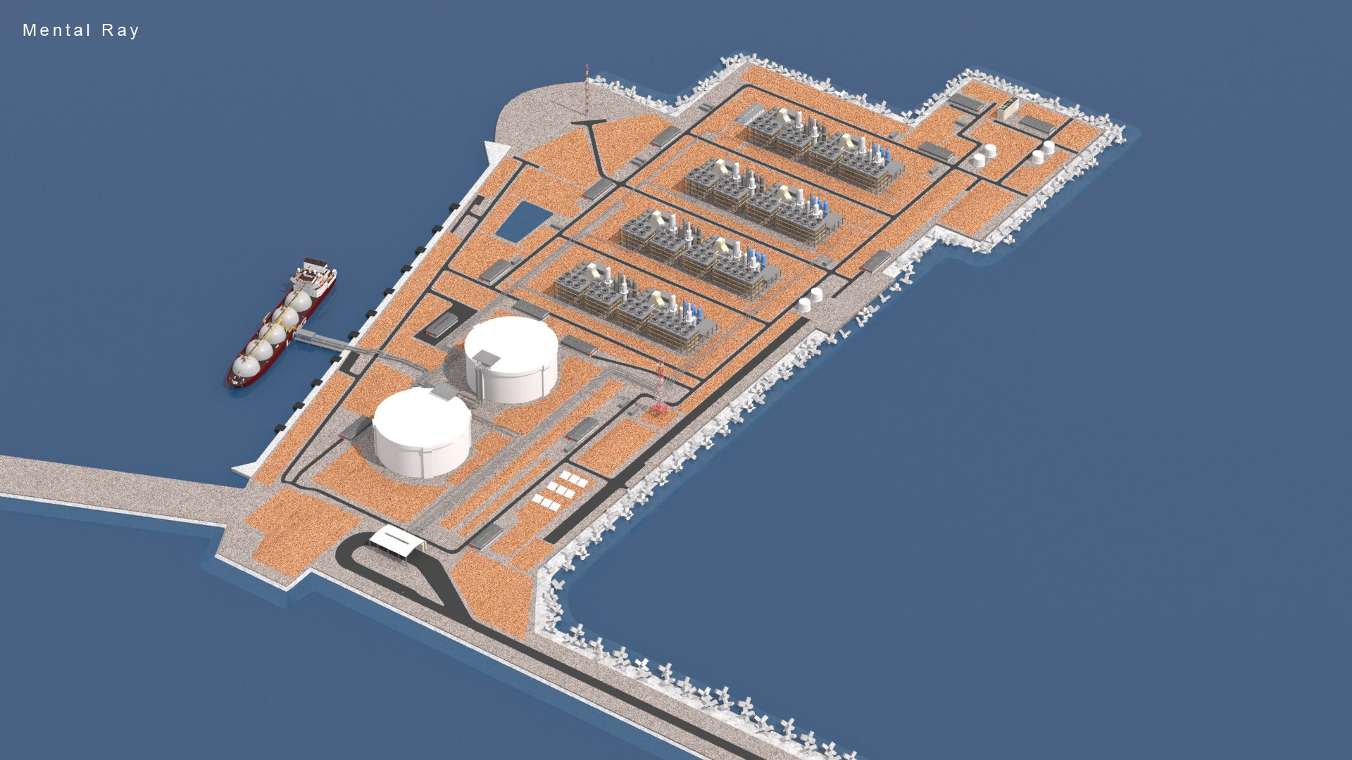 3D Lng Terminal Island Ship - TurboSquid 1579600