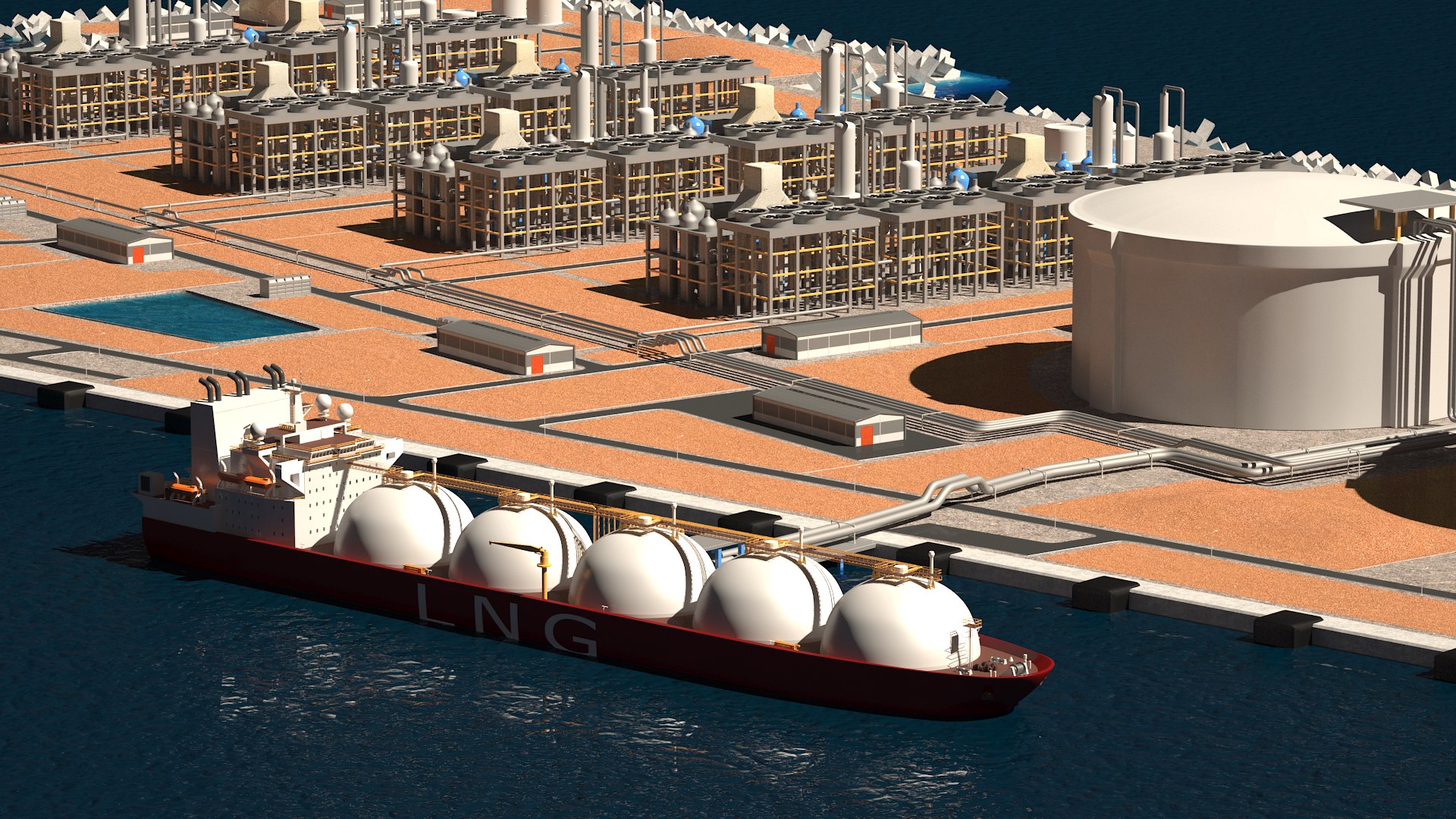 3D Lng Terminal Island Ship - TurboSquid 1579600