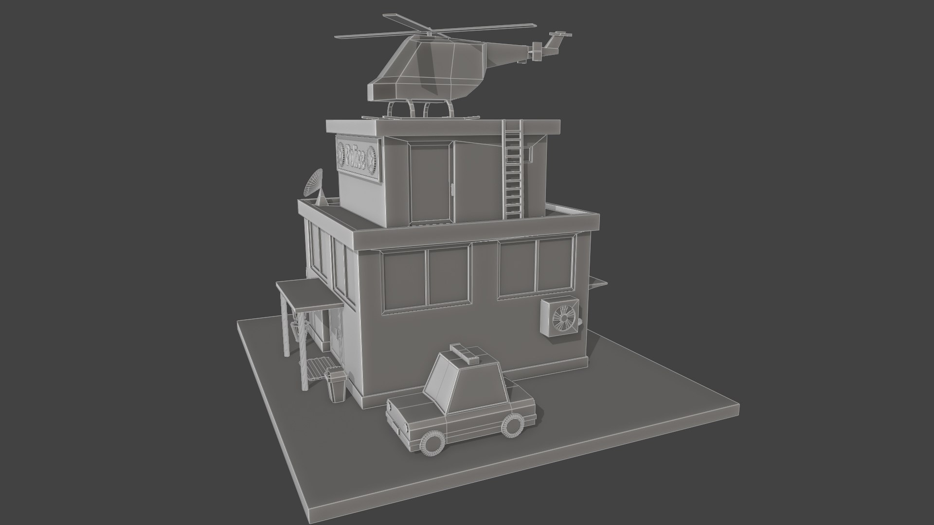 Low Poly Police Station 3D Model - TurboSquid 2313799