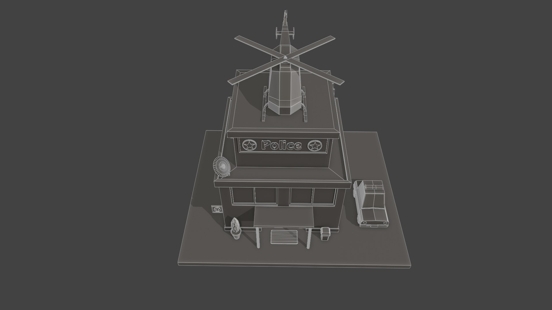Low Poly Police Station 3D Model - TurboSquid 2313799