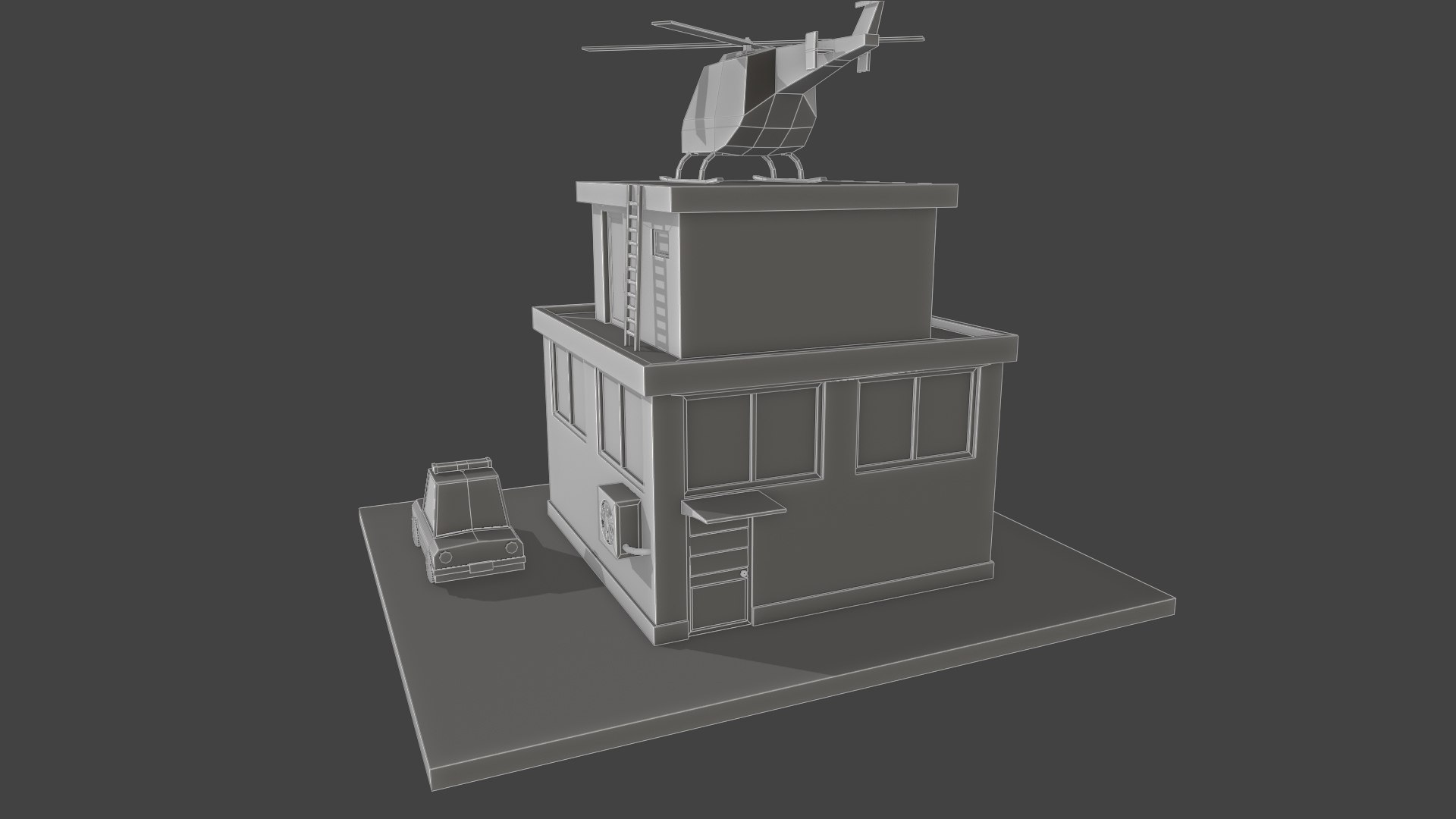 Low Poly Police Station 3D Model - TurboSquid 2313799