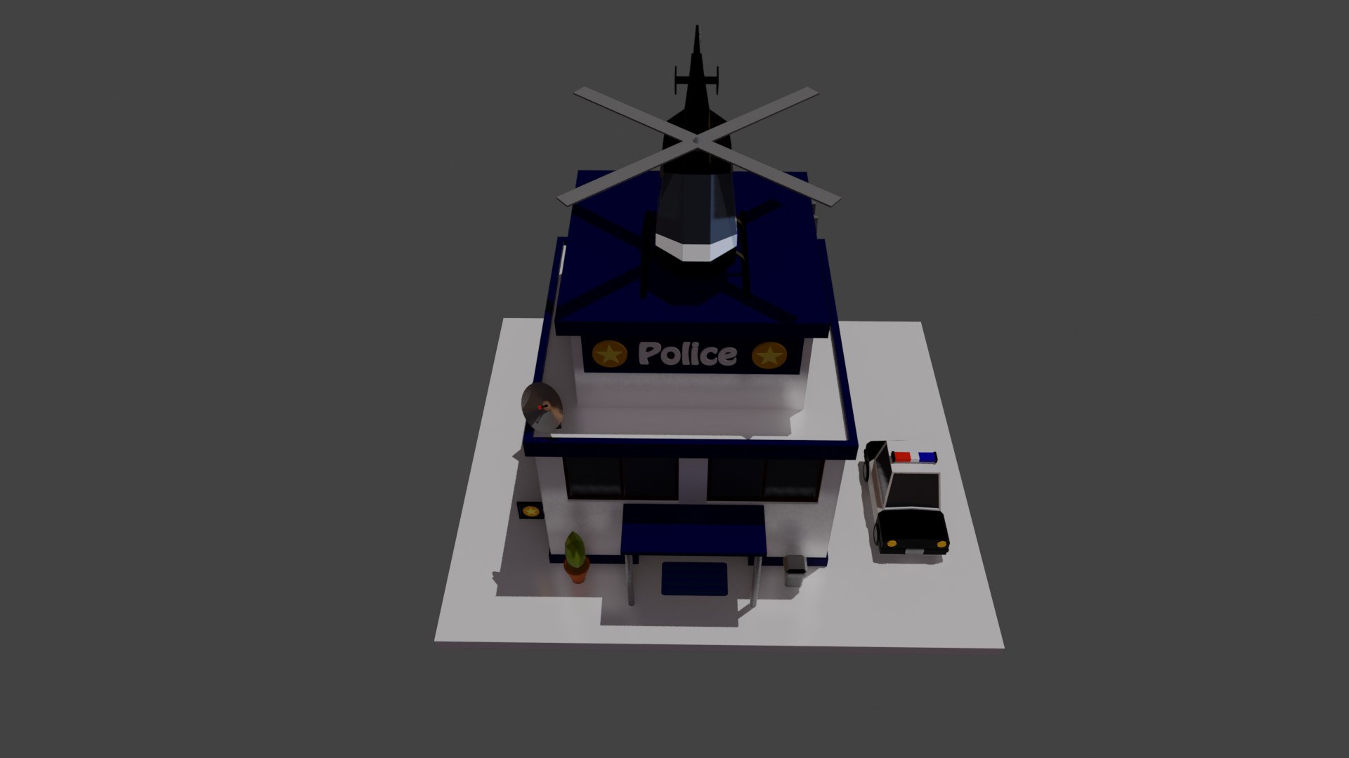 Low Poly Police Station 3D Model - TurboSquid 2313799