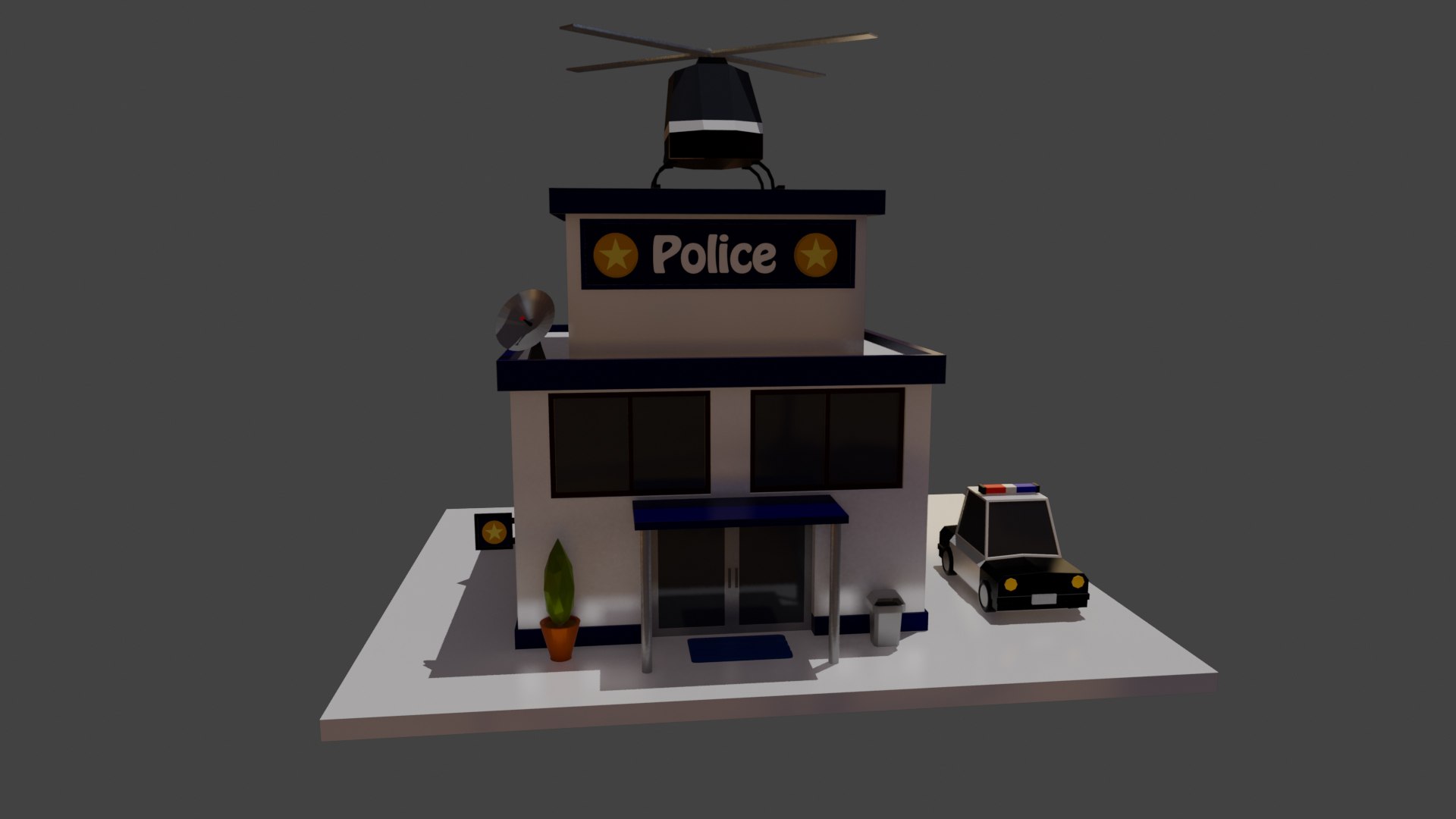 Low Poly Police Station 3D Model - TurboSquid 2313799