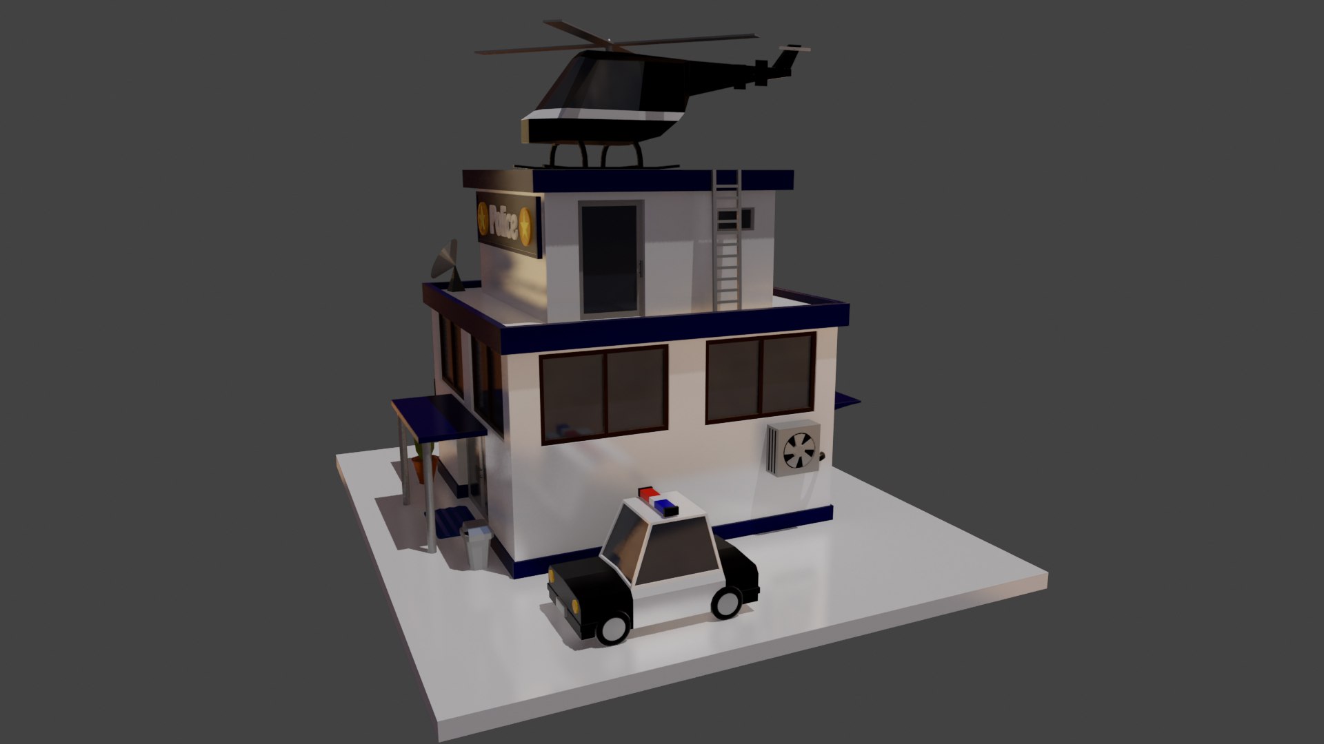 Low Poly Police Station 3D Model - TurboSquid 2313799