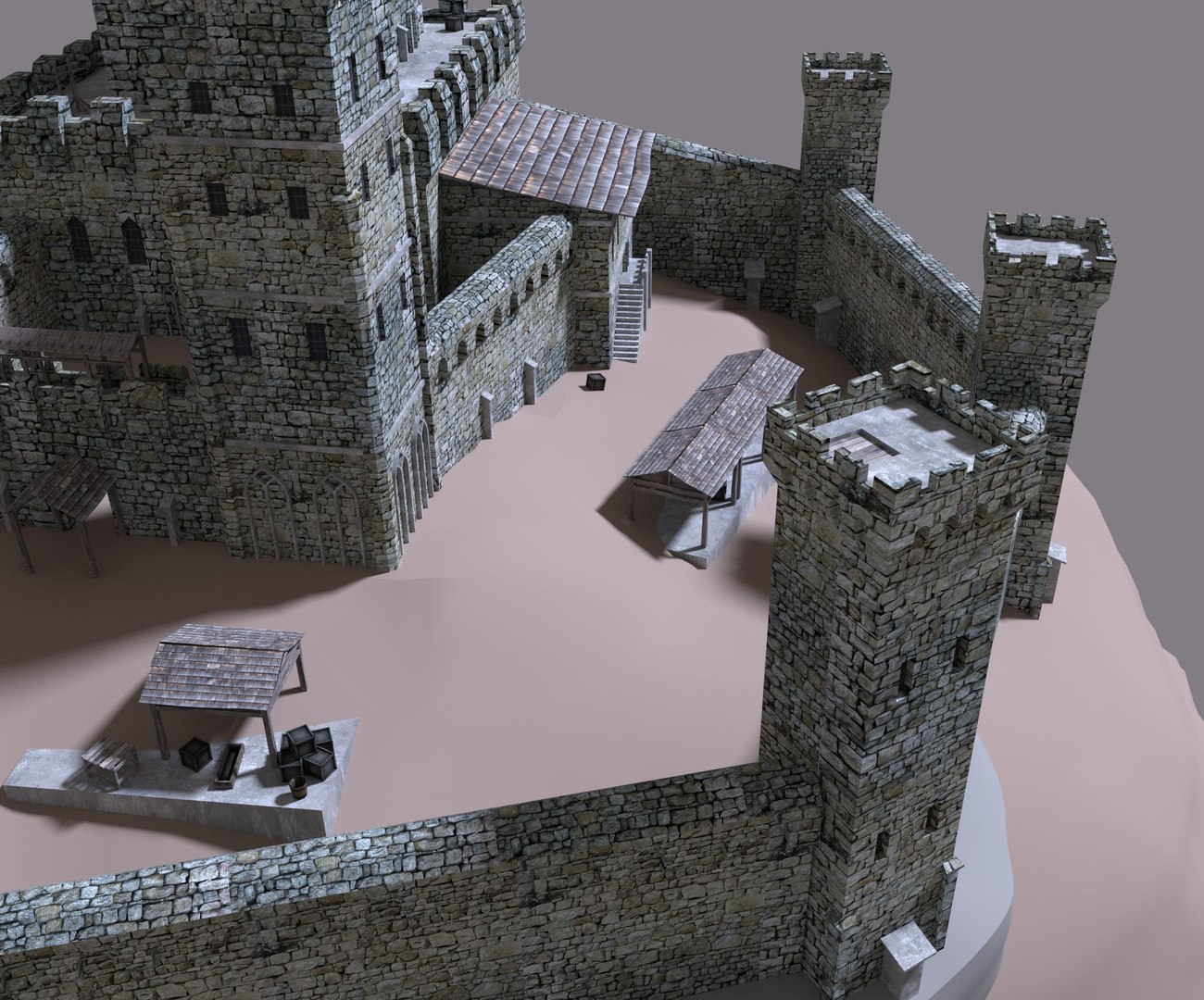 Medieval Castle 3d Obj