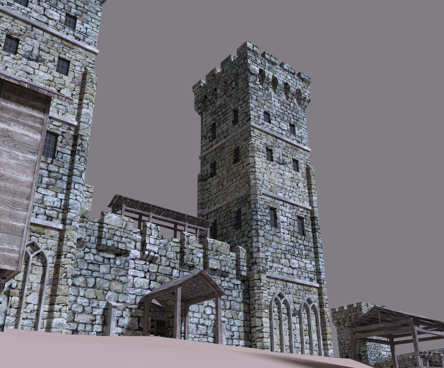 medieval castle 3d obj
