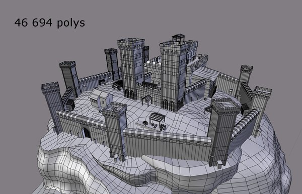 medieval castle 3d obj