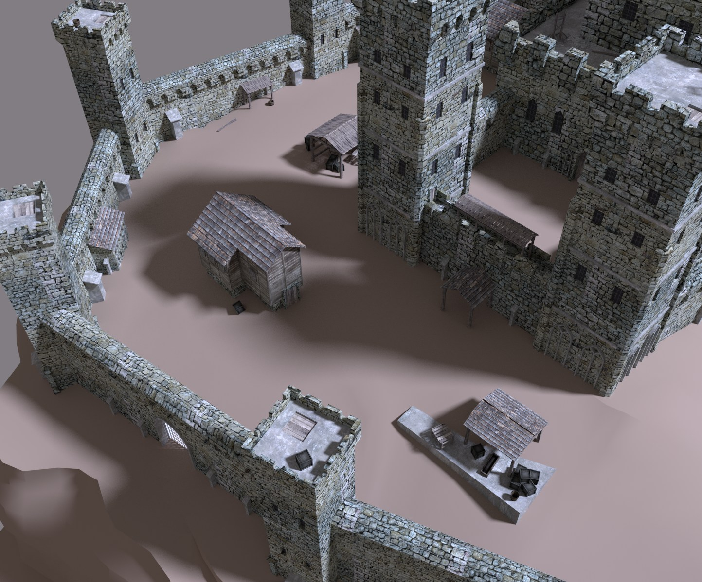 medieval castle 3d obj