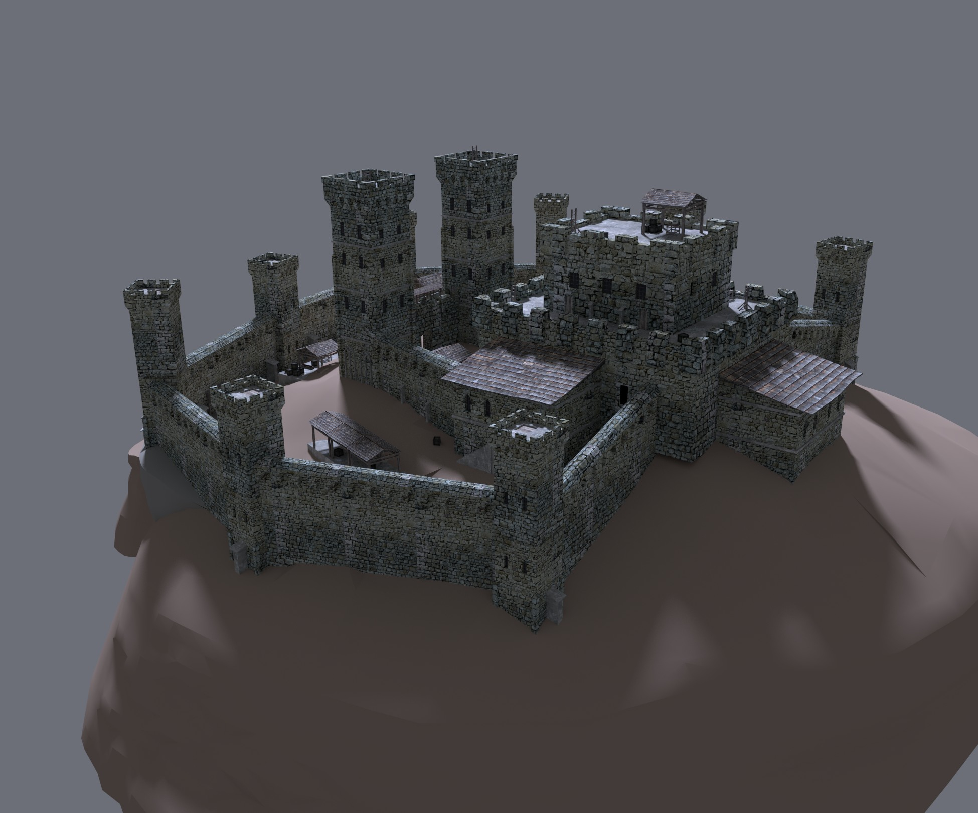 medieval castle 3d obj