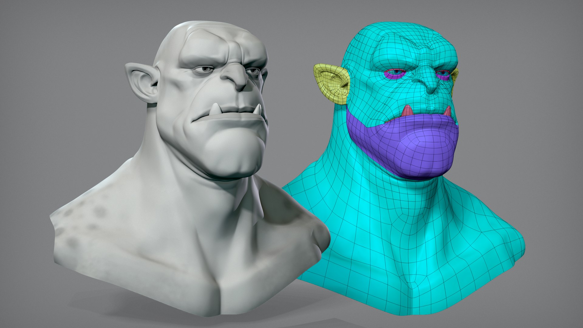 Cartoon Male Character Orc Base Mesh 3D Model - TurboSquid 2080077