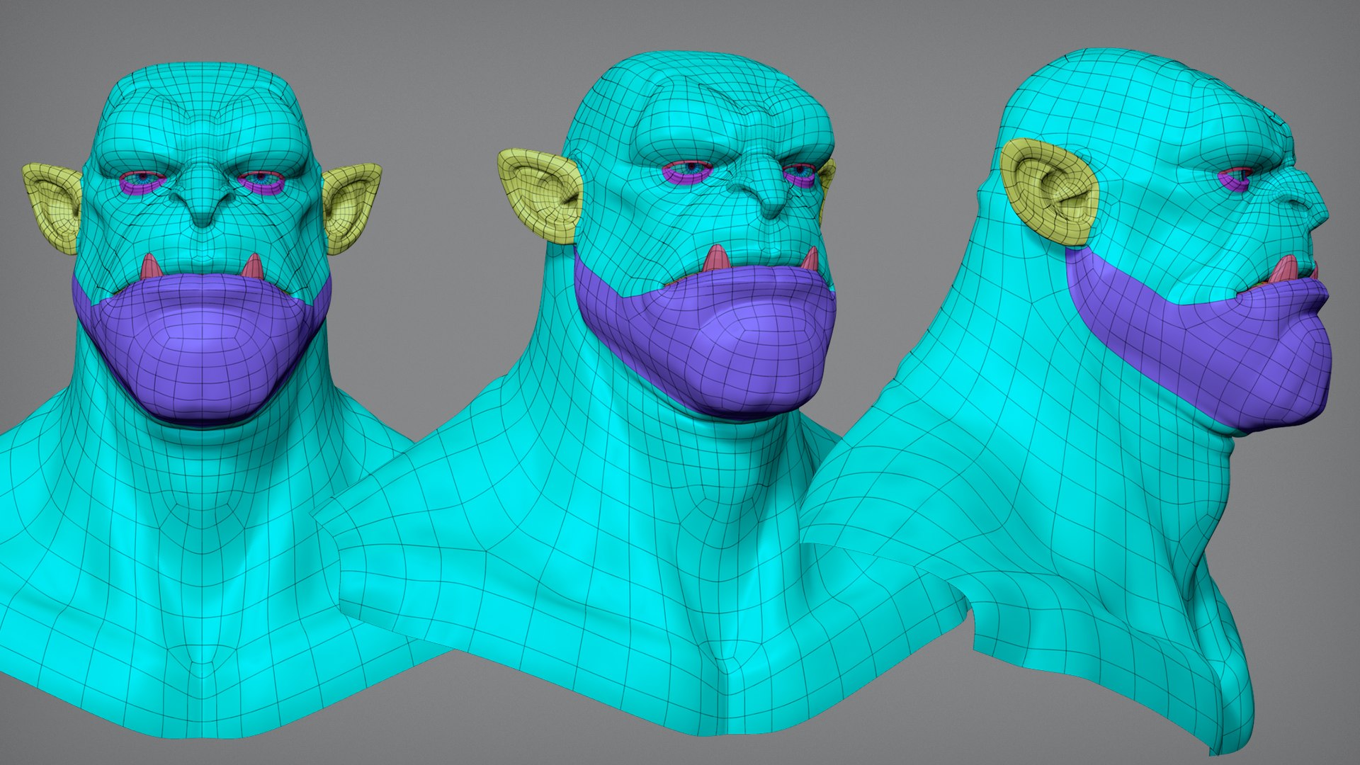 Cartoon Male Character Orc Base Mesh 3D Model - TurboSquid 2080077