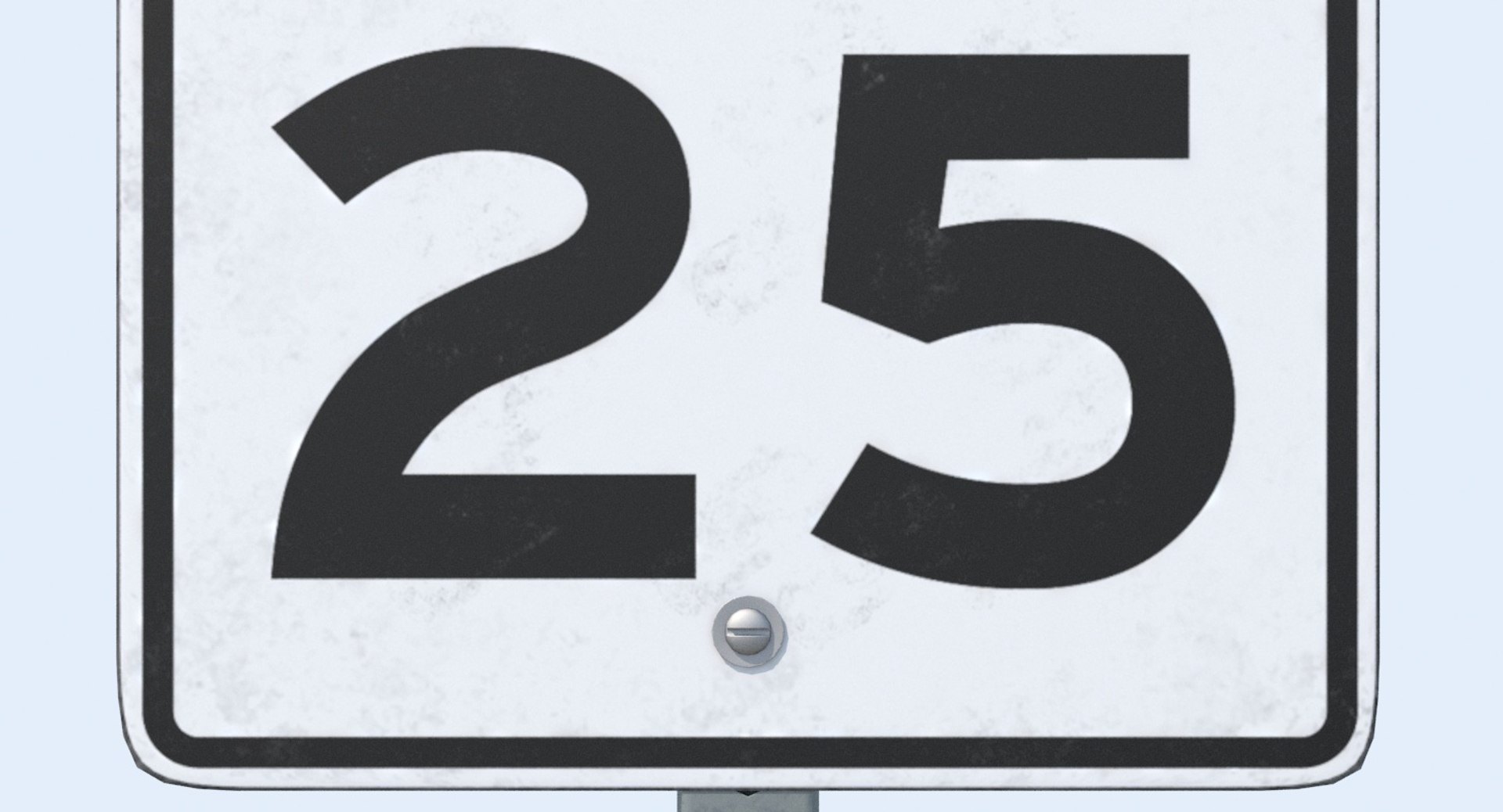 3d Model Speed Limit Sign 25