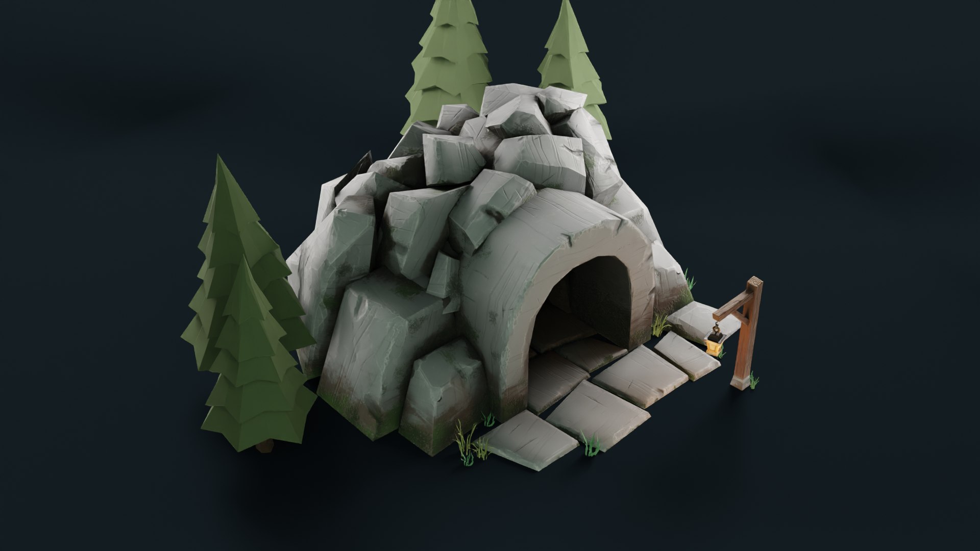 Stylized Cave Game Ready 3D Model - TurboSquid 1978658