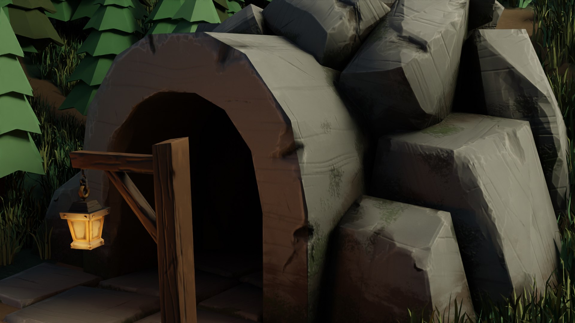 Stylized Cave Game Ready 3D Model - TurboSquid 1978658