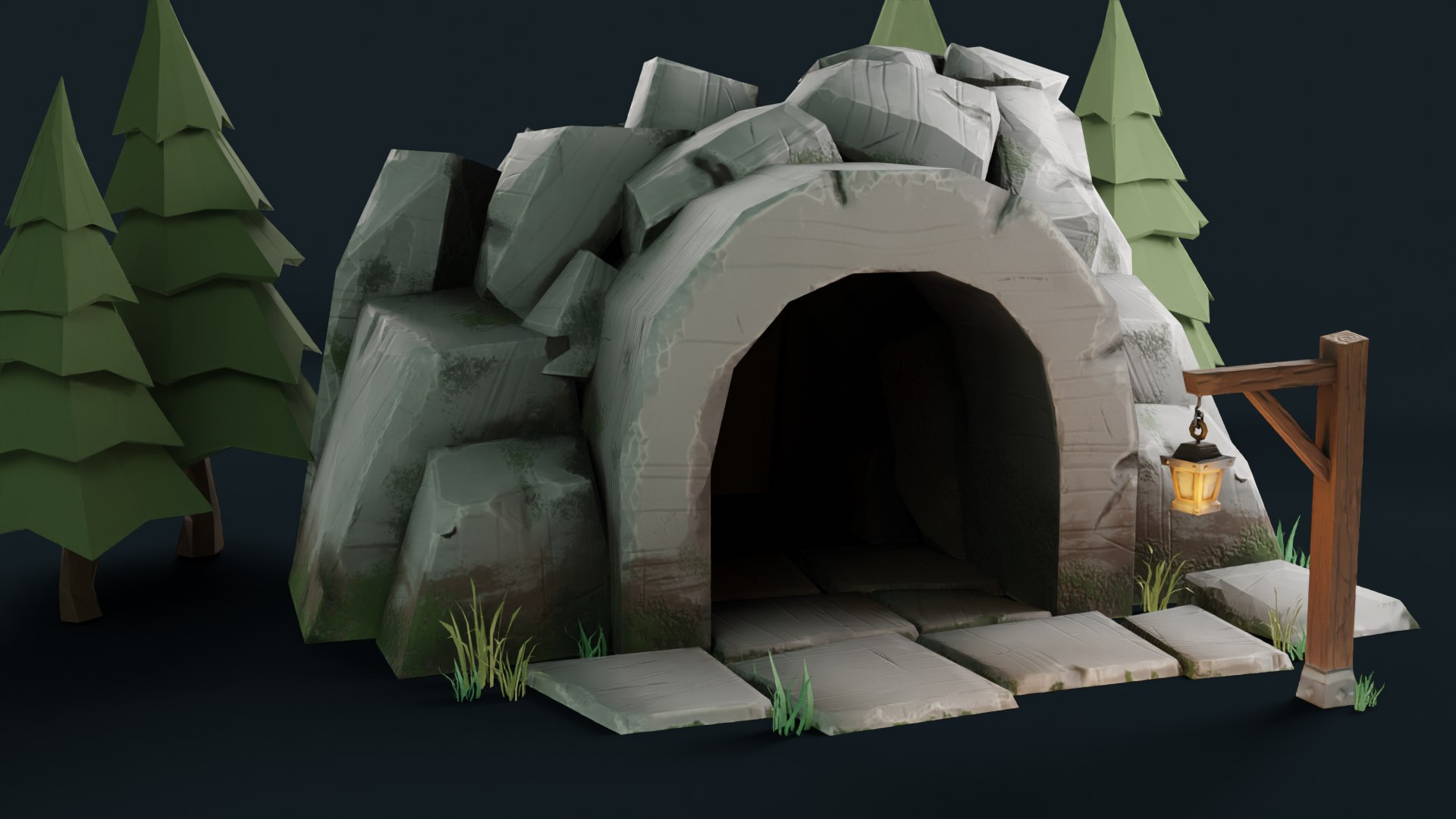 Stylized Cave Game Ready 3D Model - TurboSquid 1978658
