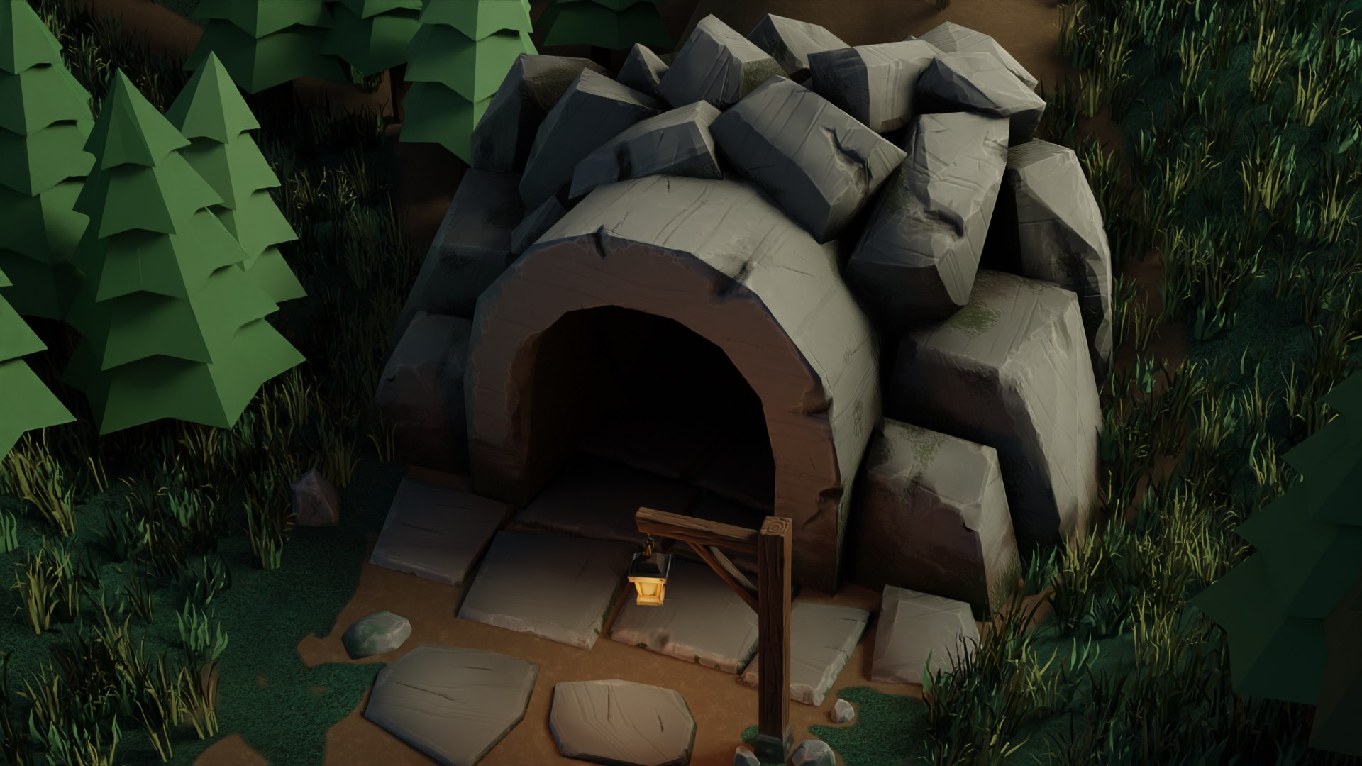 Stylized Cave Game Ready 3D Model - TurboSquid 1978658
