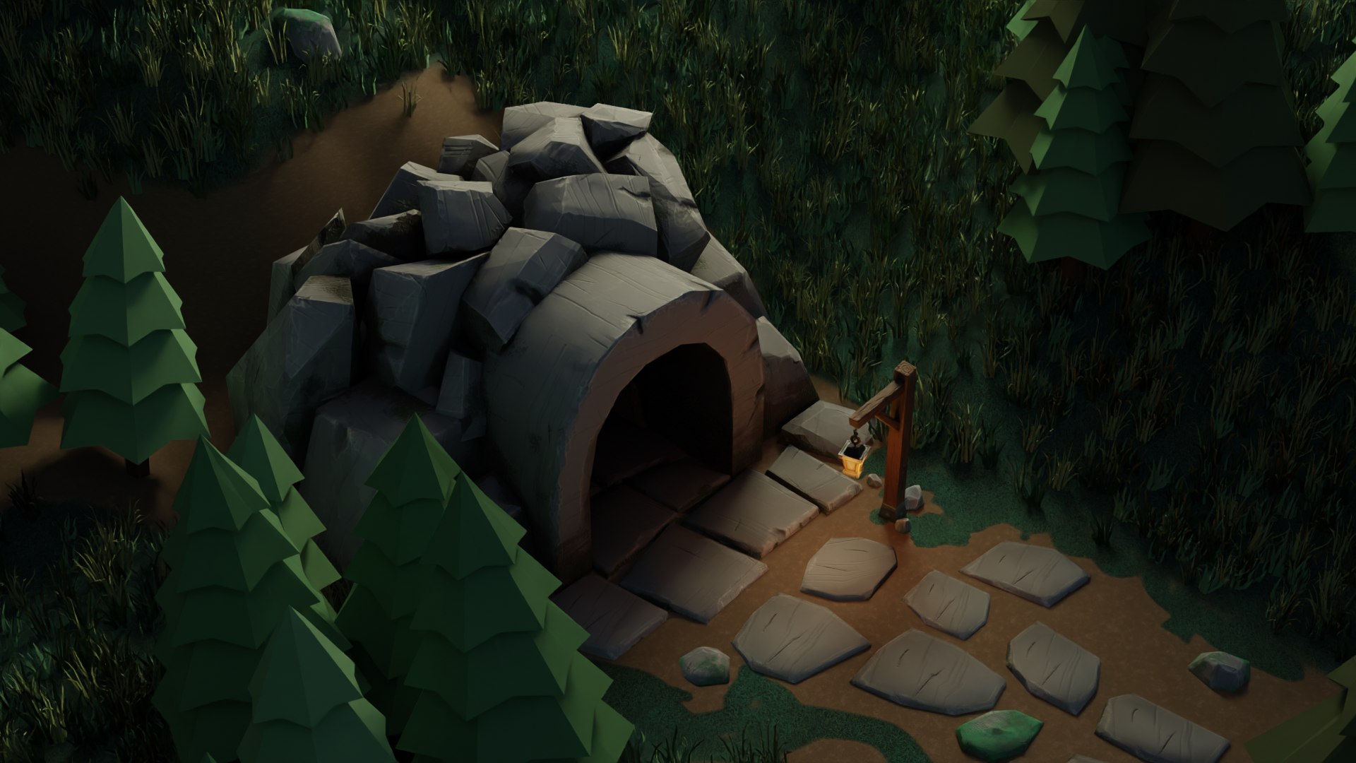 Stylized Cave Game Ready 3D Model - TurboSquid 1978658