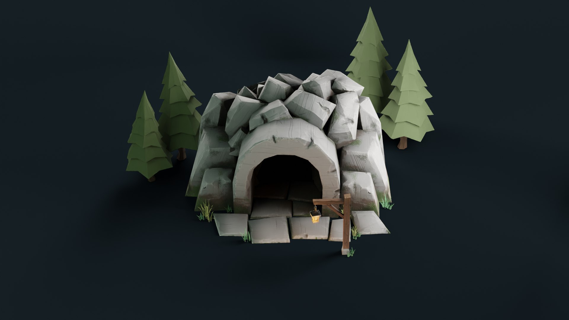 Stylized Cave Game Ready 3D Model - TurboSquid 1978658