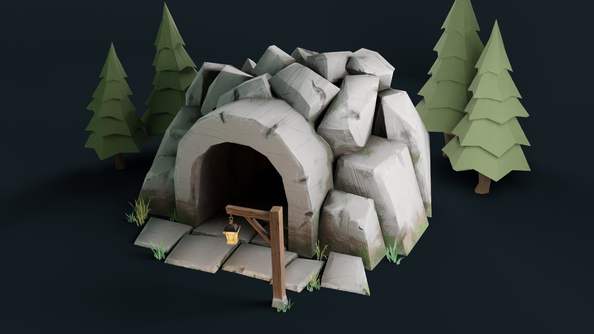 Stylized Cave Game Ready 3D Model - TurboSquid 1978658