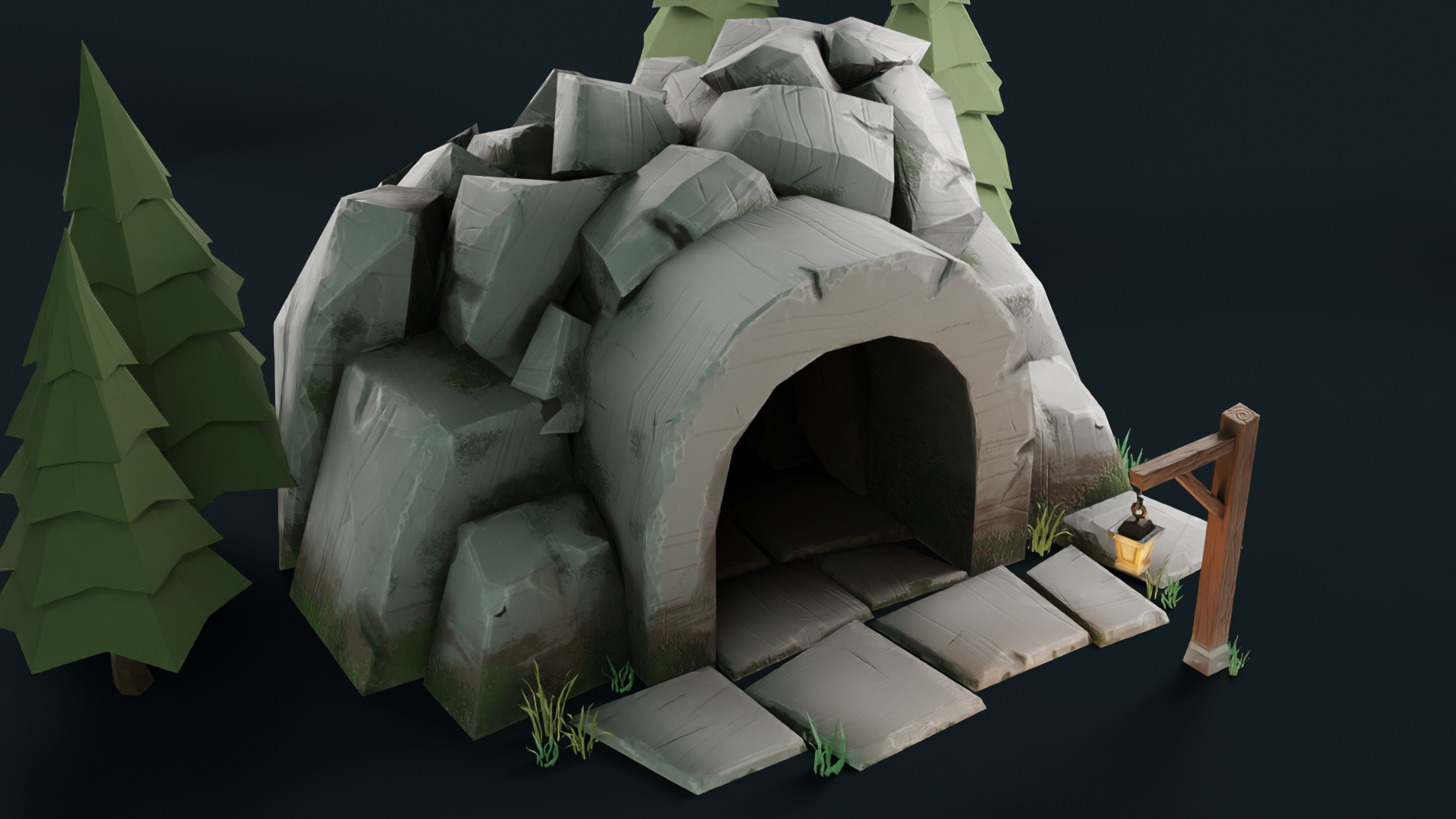 modelo 3d Stylized cave game ready - TurboSquid 1978658